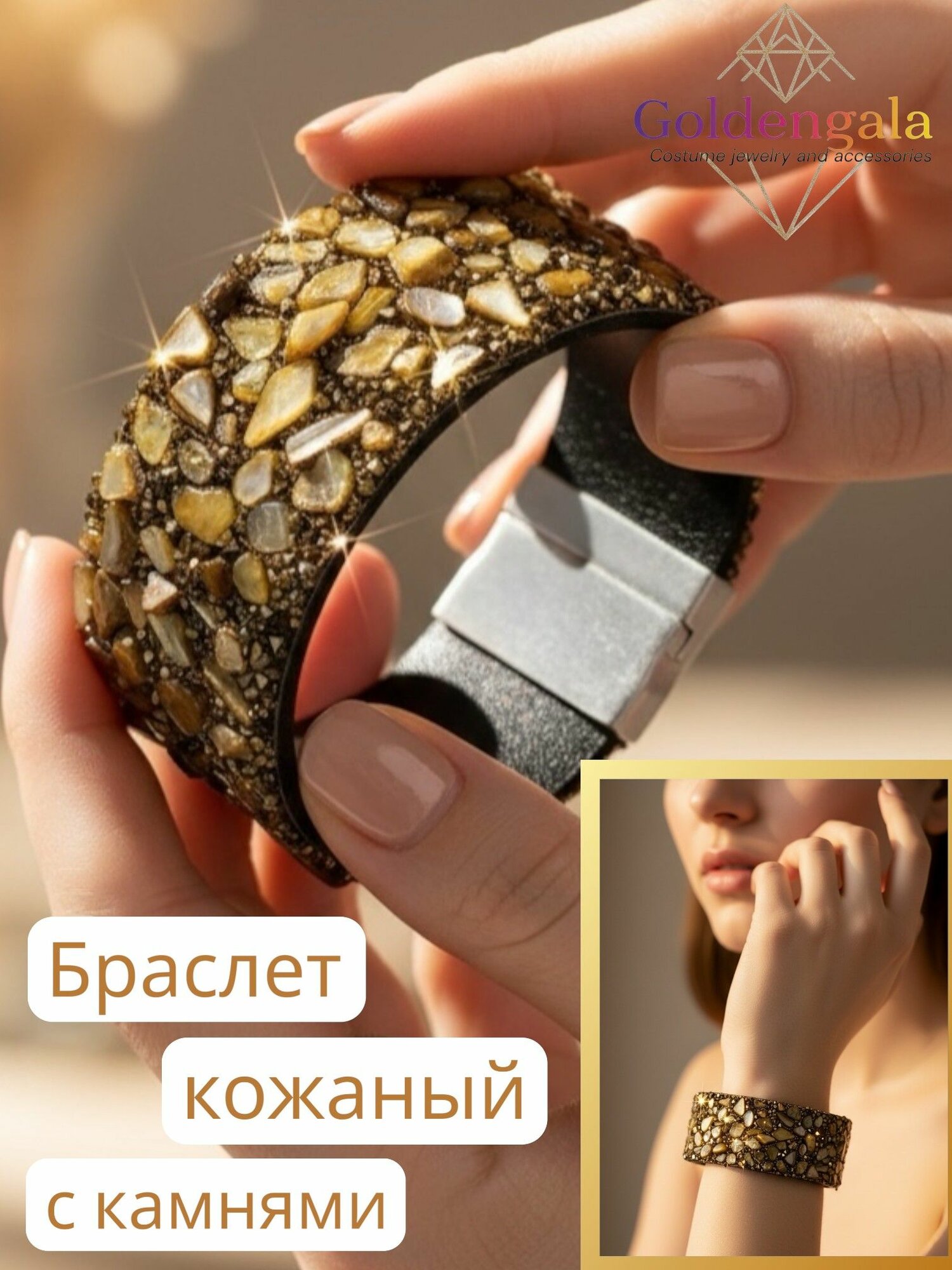 Браслет, кристалл, перламутр