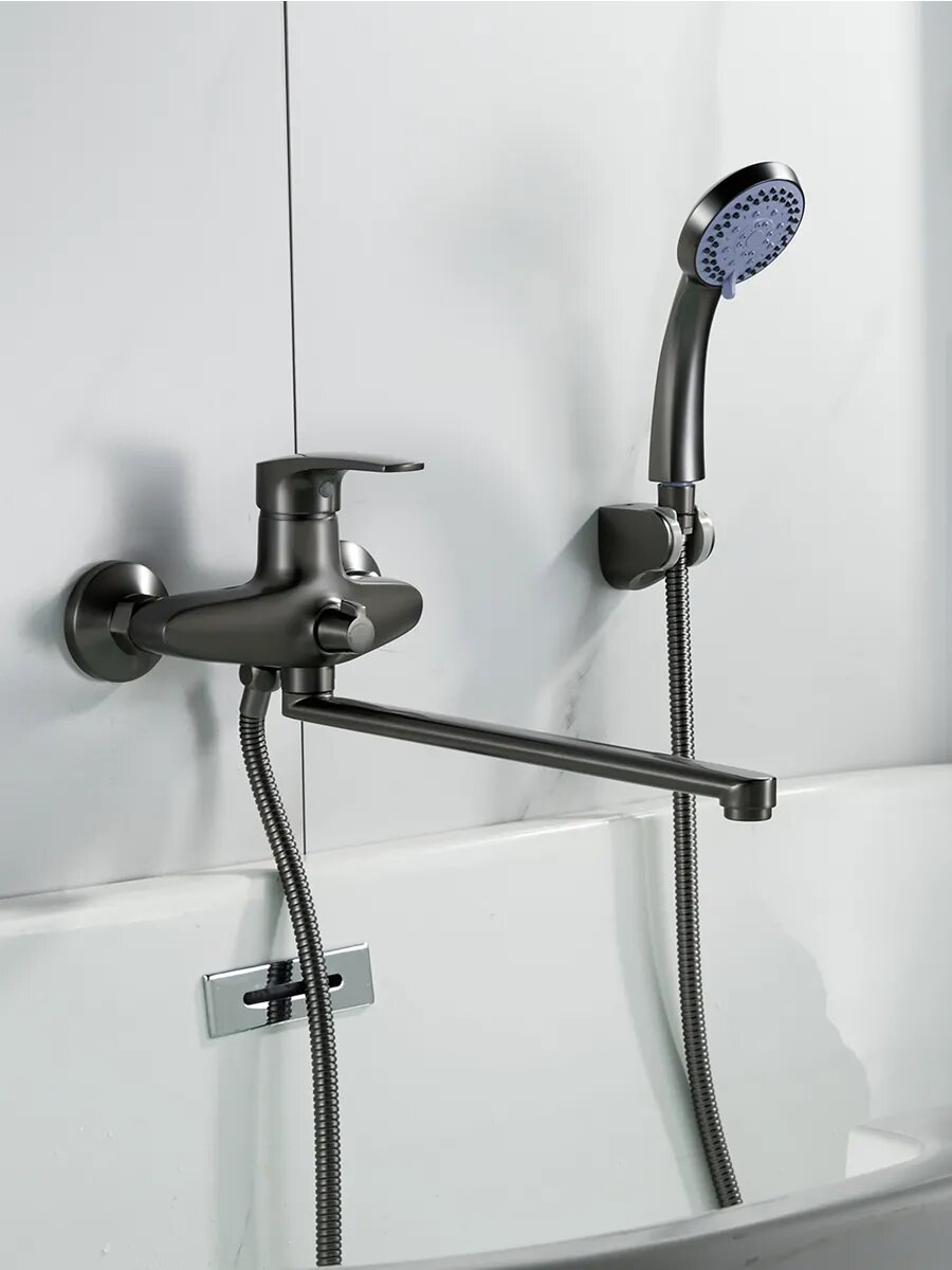 Смеситель для ванны с длинным изливом и душем Shevanik S5022T