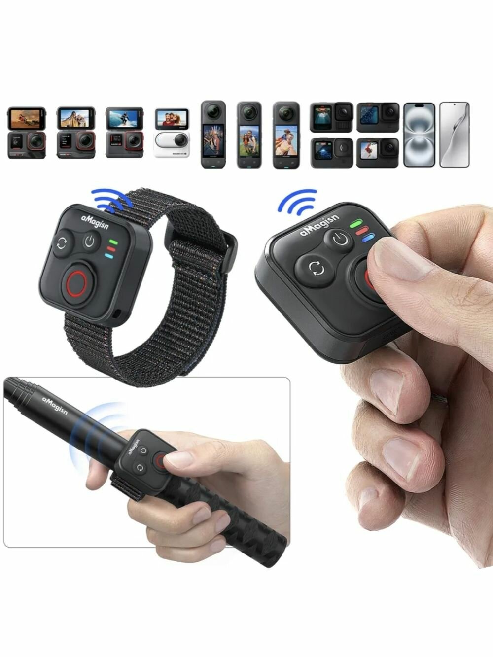 Беспроводной пульт дистанционного управления Telesin для GoPro 13 12 11 10 9 8/ MAX, цветной ЖК-дисплей, S5-RMT-01-TGP