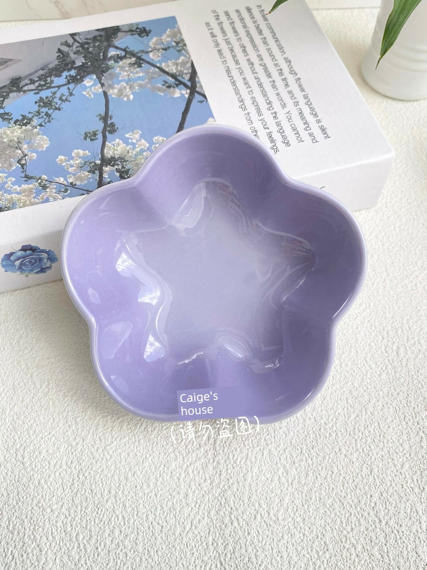 LE CREUSET Французский керамический цветочный блюдо 12 см в оттенке Ирисовый фиолетовый для кухни