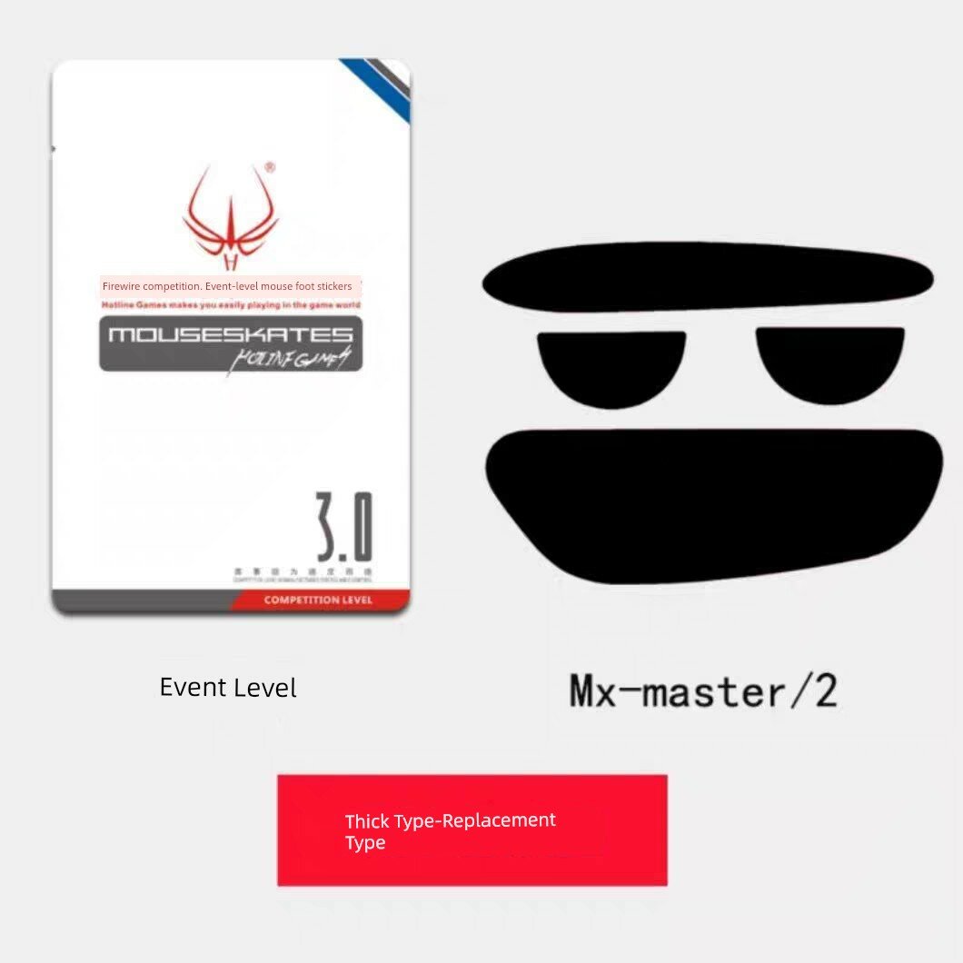 Заменяемые накладки для мыши Logitech MX ｍａｓｔｅｒ 1/2, толстая модель, 2 комплекта для превосходного сцепления и снижения
