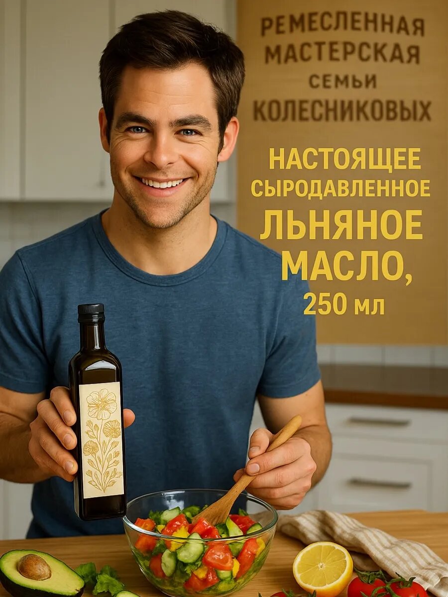 Сыродавленное льняное масло - 250 мл.