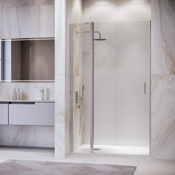 Душевая дверь в нишу RGW Leipzig LE-004 1100х1950 профиль хром, стекло прозрачное