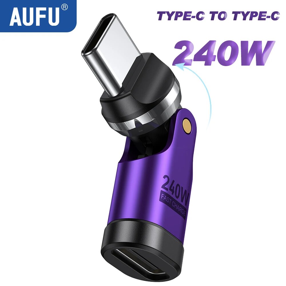 AUFU USB-C адаптер 240W Type-C папа-мама Purple