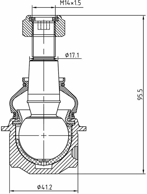 Опора шаровая передняя нижняя L=R S&K SKBJ1064 Mercedes-Benz E200k-63 W211 2002-2008, Cls280-63 C219 2004-2010, S280-65 W220 1998-2005