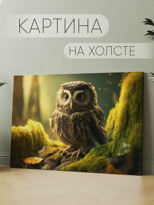 Картина на холсте Милая волшебная сова (18) 20х30 см