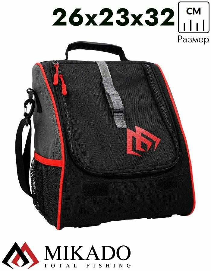 Сумка для эхолота Mikado UWI-002 (26 x 23 x 32 см.) черно-красная