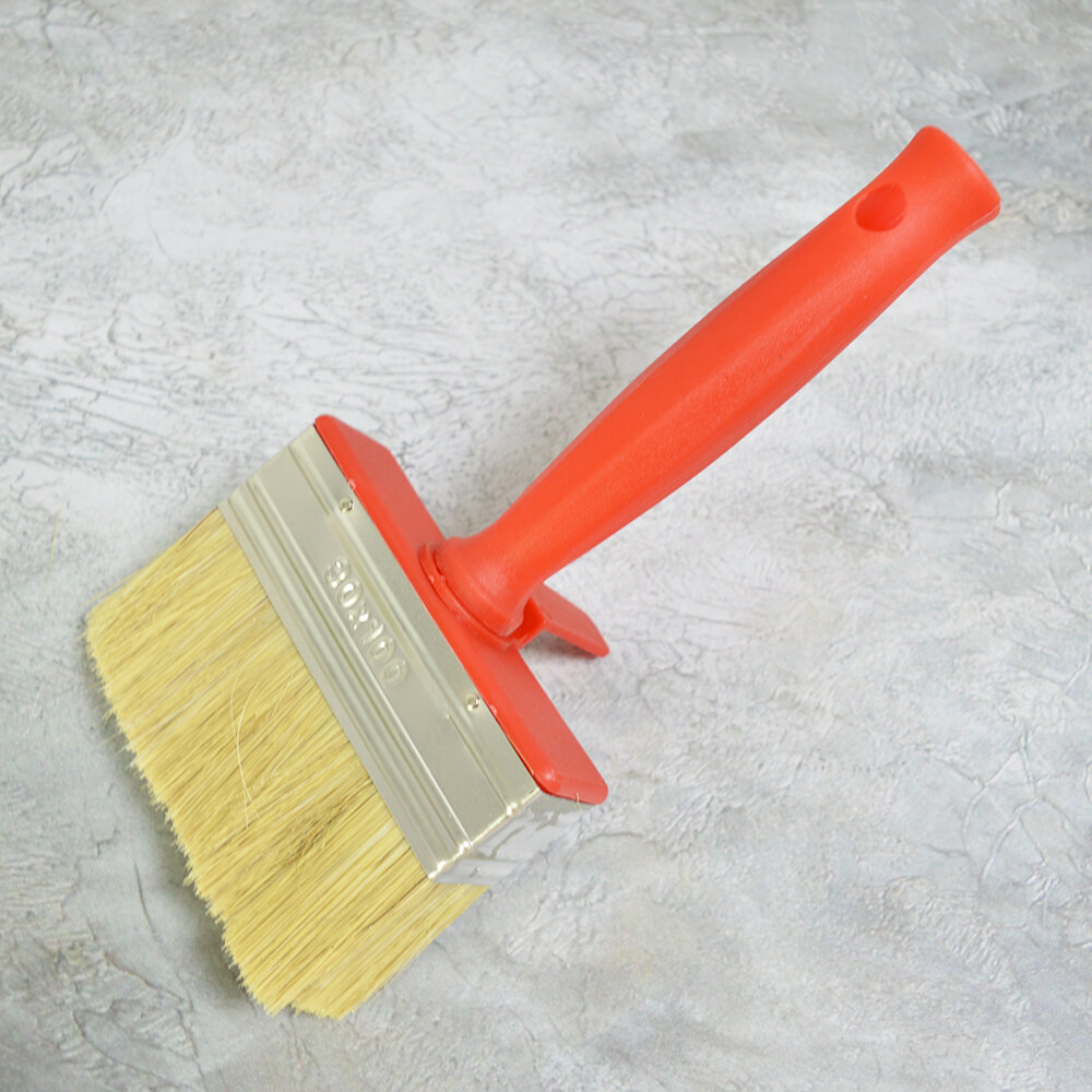 Кисть-макловица для быстрой покраски, 100x30 мм, искусственная щетина, пластиковая ручка красного цвета