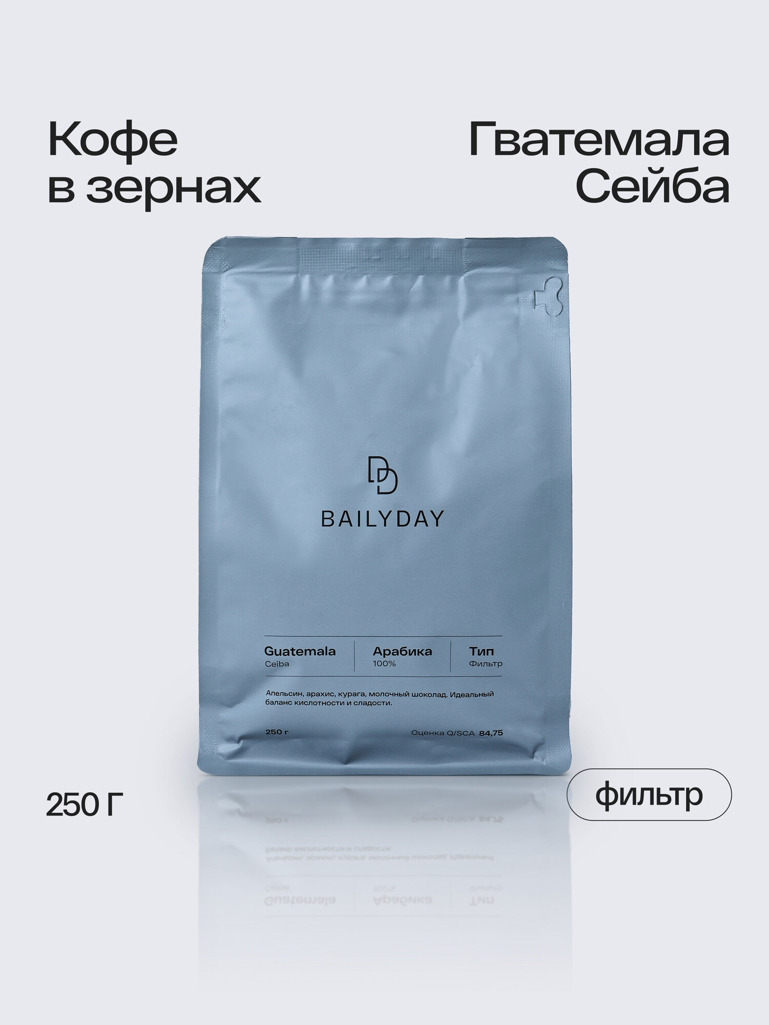 Кофе в зернах Гватемала Сейба Bailyday 100% арабика, обжарка под фильтр, 250 г