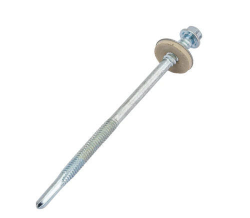 Саморез для сэндвич-панелей Starfix 6.3/5.5х105 мм цинк, шайба с прокл, (1100 шт в коробе)