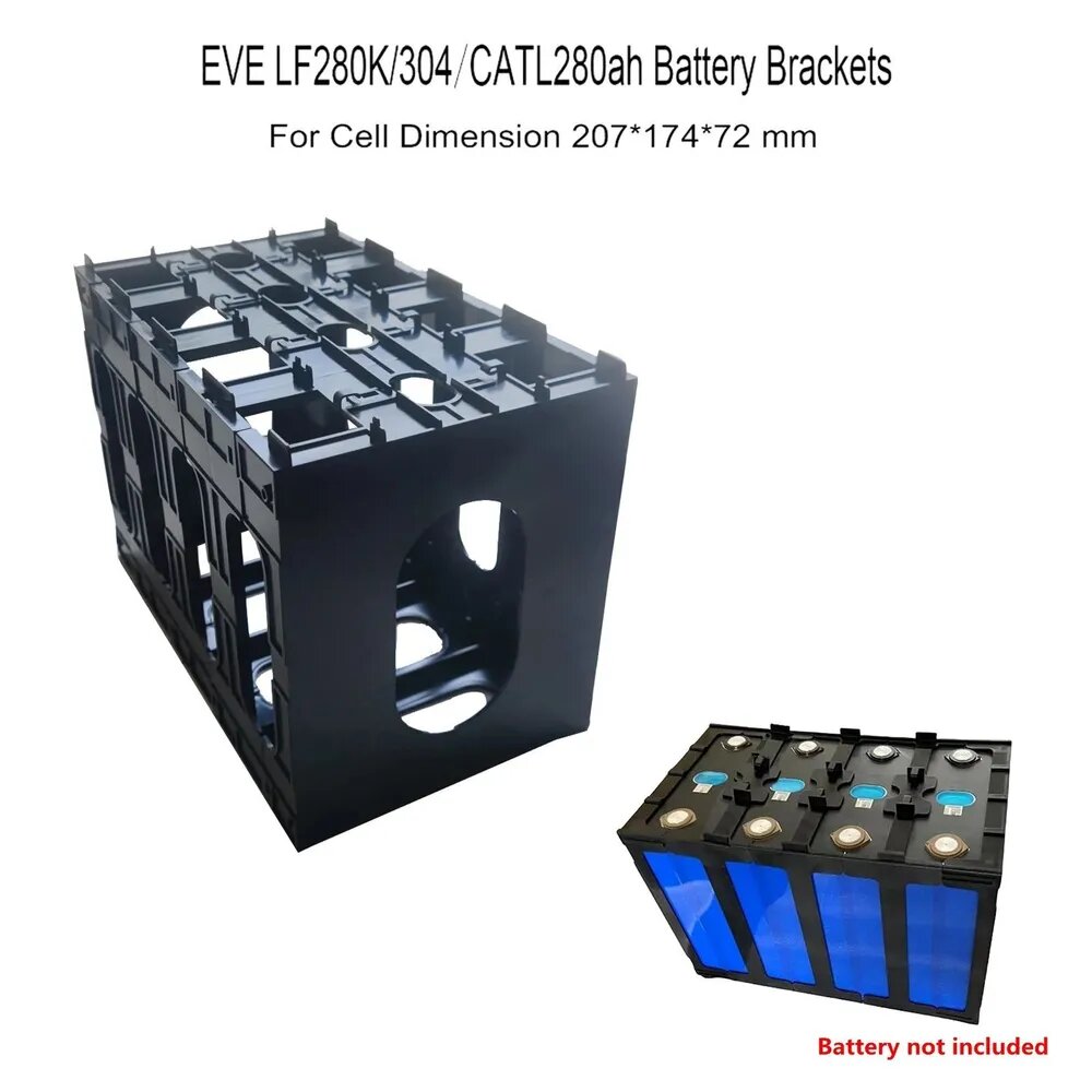 Бокс для батареек EVE LF280K/304 CATL280ah, держатель для аккумуляторов, размер 207*174*72 мм, черный