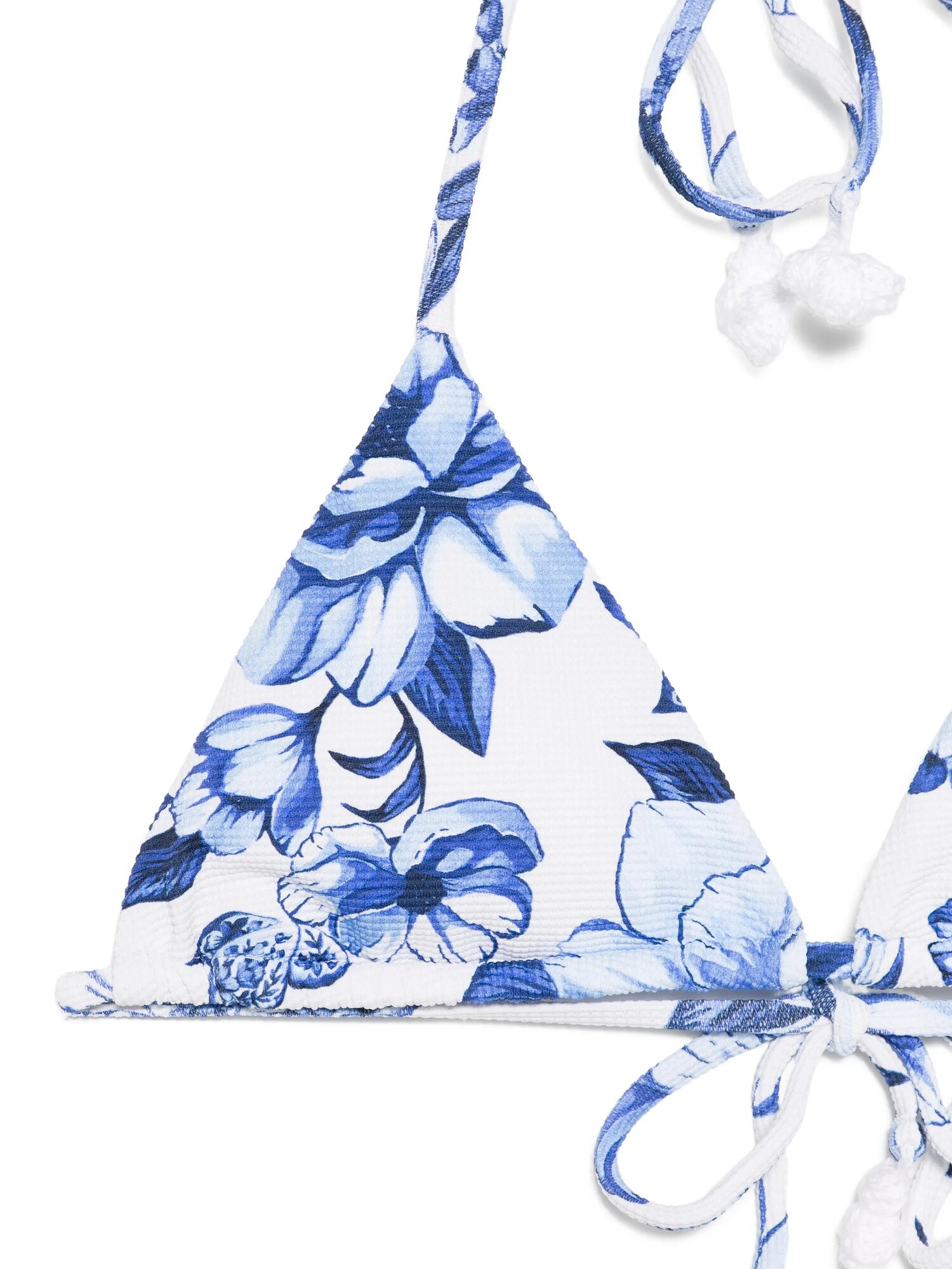 Купальник FARM RIO Floral triangle bikini top, размер 32-34, бежевый/белый — фото 1