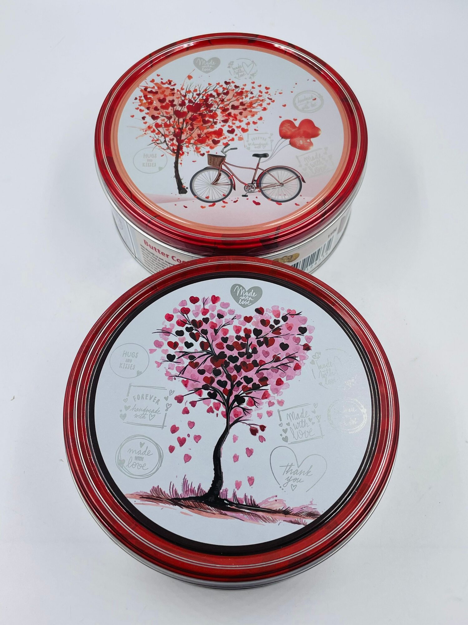 Песочное печенье с маслом Butter Cookies "Hearts/Дерево из сердечек", 2 жестяные банки по 150 г (Дания)