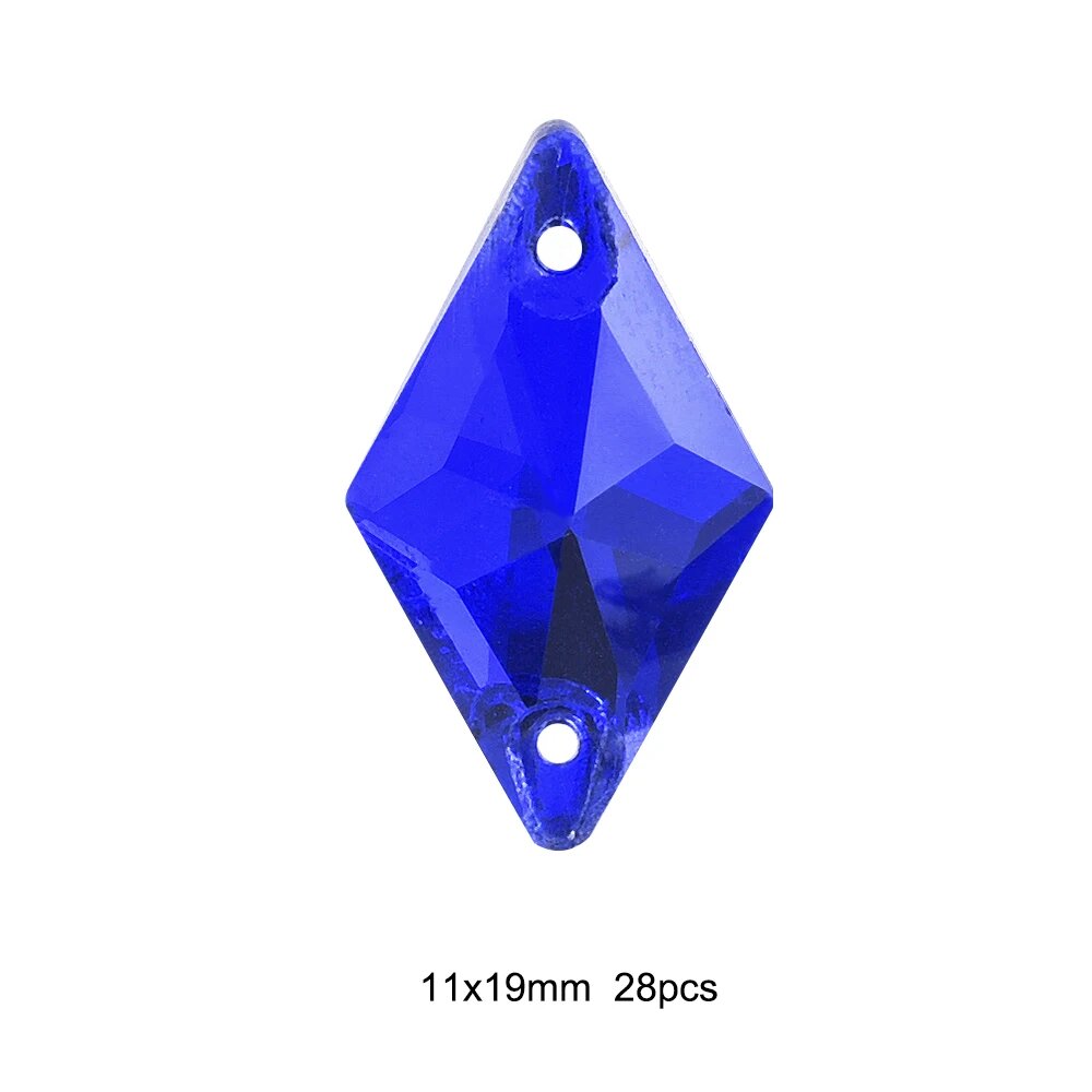 Синие хрустальные стразы 11x19mm, 28шт