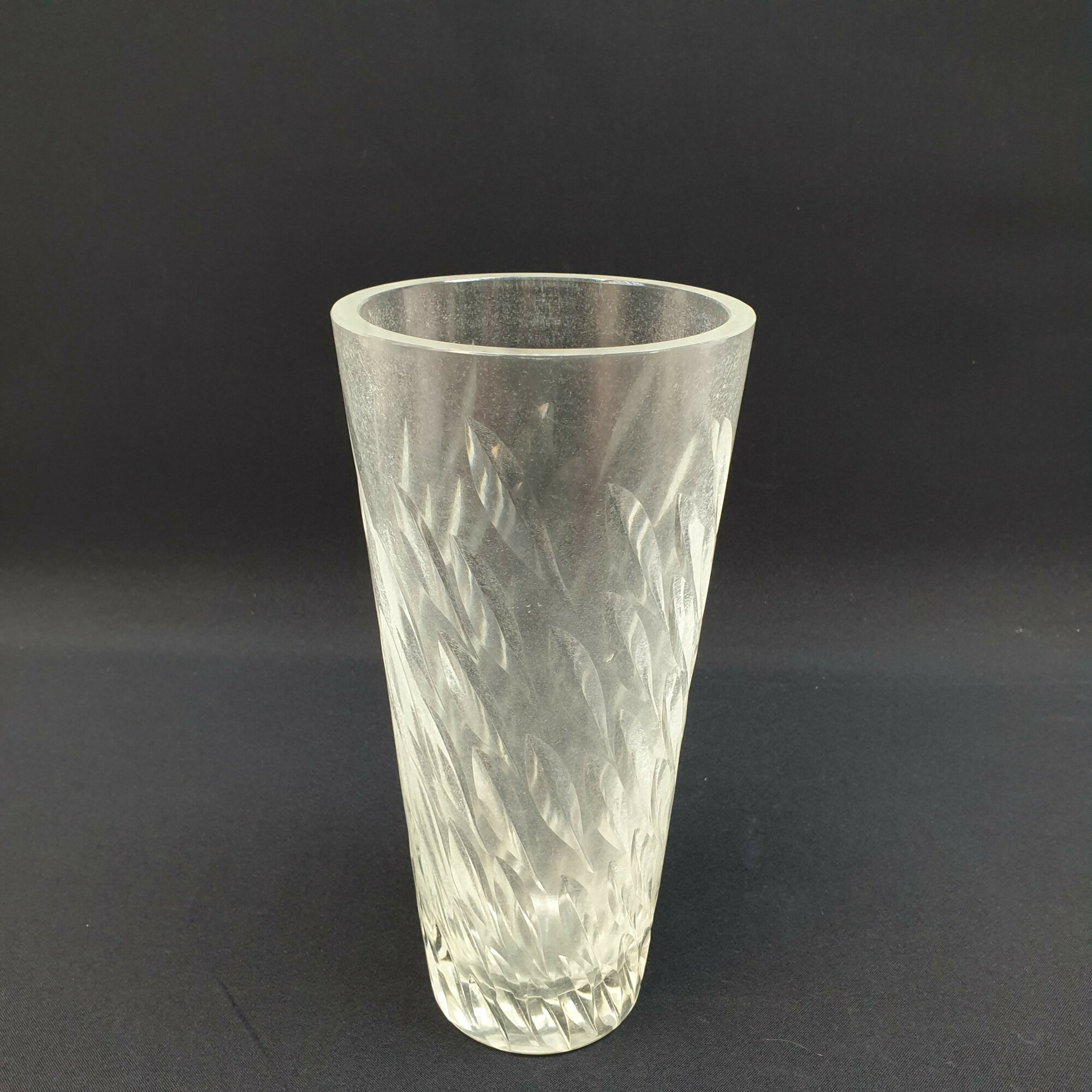 Винтажная ваза , хрусталь, кракелюр, высота 23 см, винтаж СССР