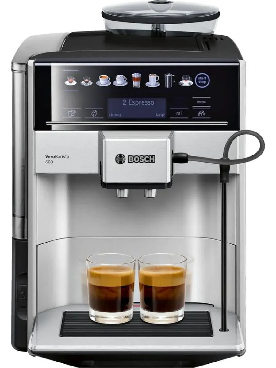 Кофемашина Bosch TIS65621RW, 1.7 л, 19 бар, молотый и зерновой, 6 программ