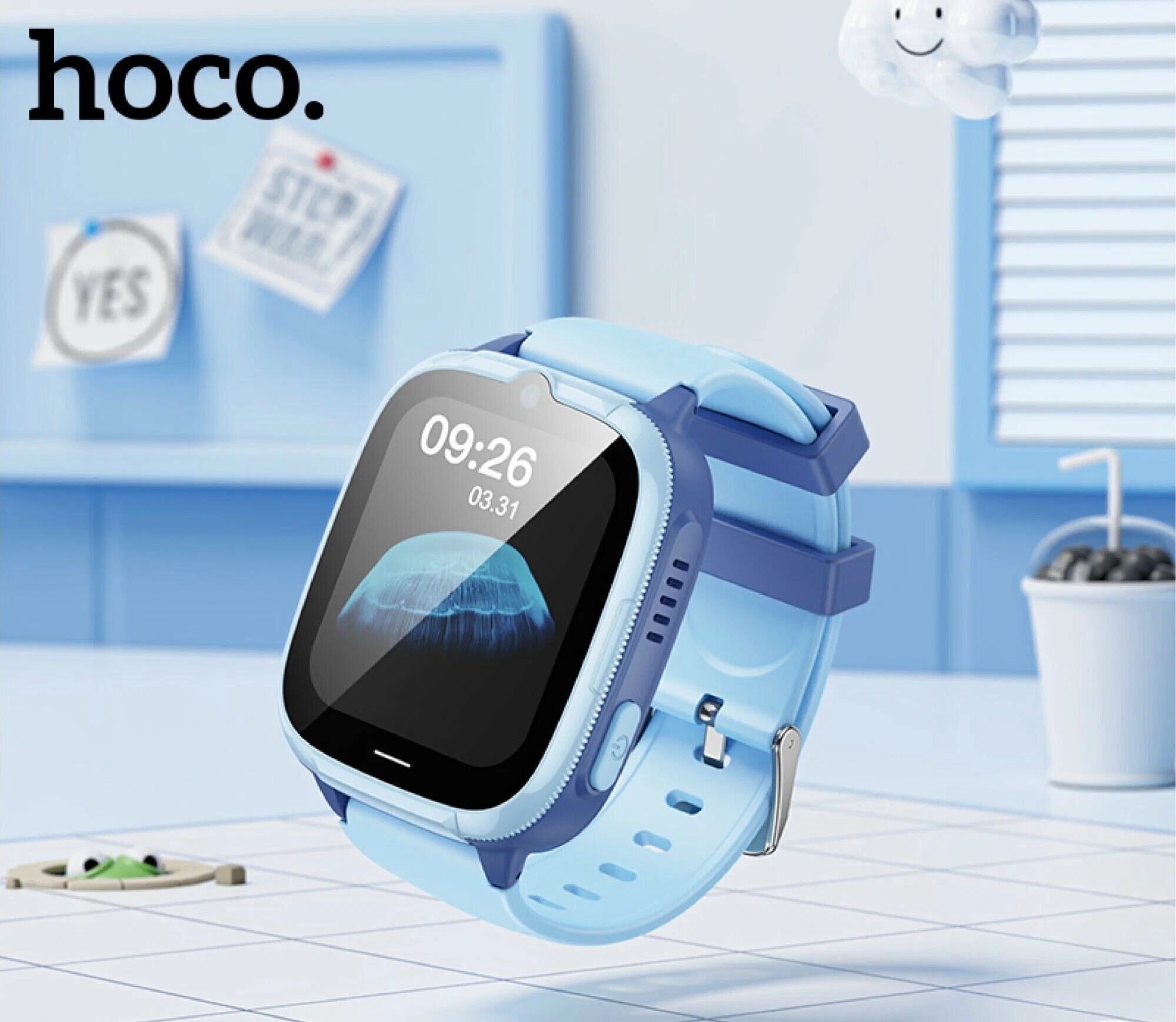 Смарт-часы детские Hoco Y106 4G Watch синий