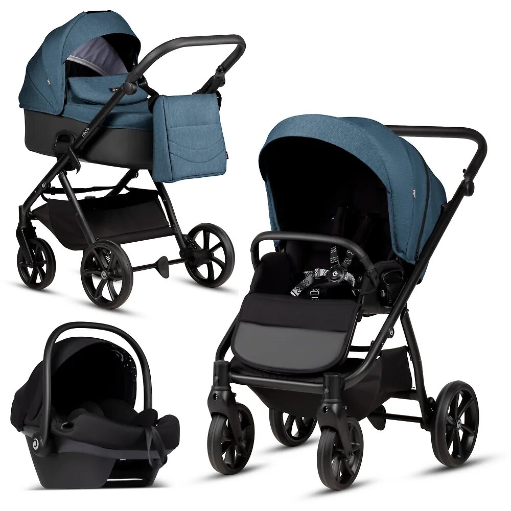 Детская коляска 3в1 Tutis Leo 3+, цвет Deep Blue (Синий)