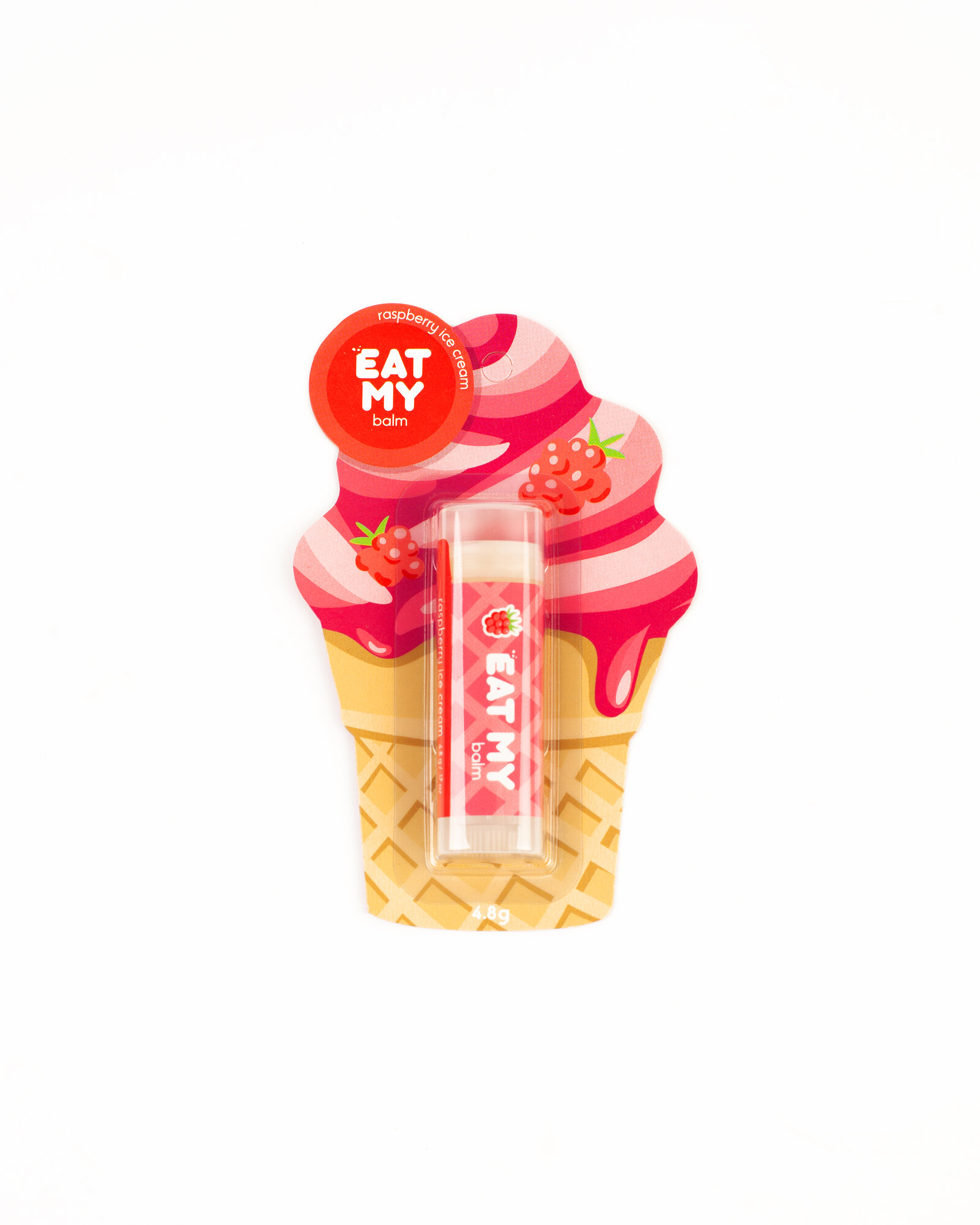 Бальзам для губ EAT MY Desserts "Малиновый пломбир", увлажняющий, 4,8 г