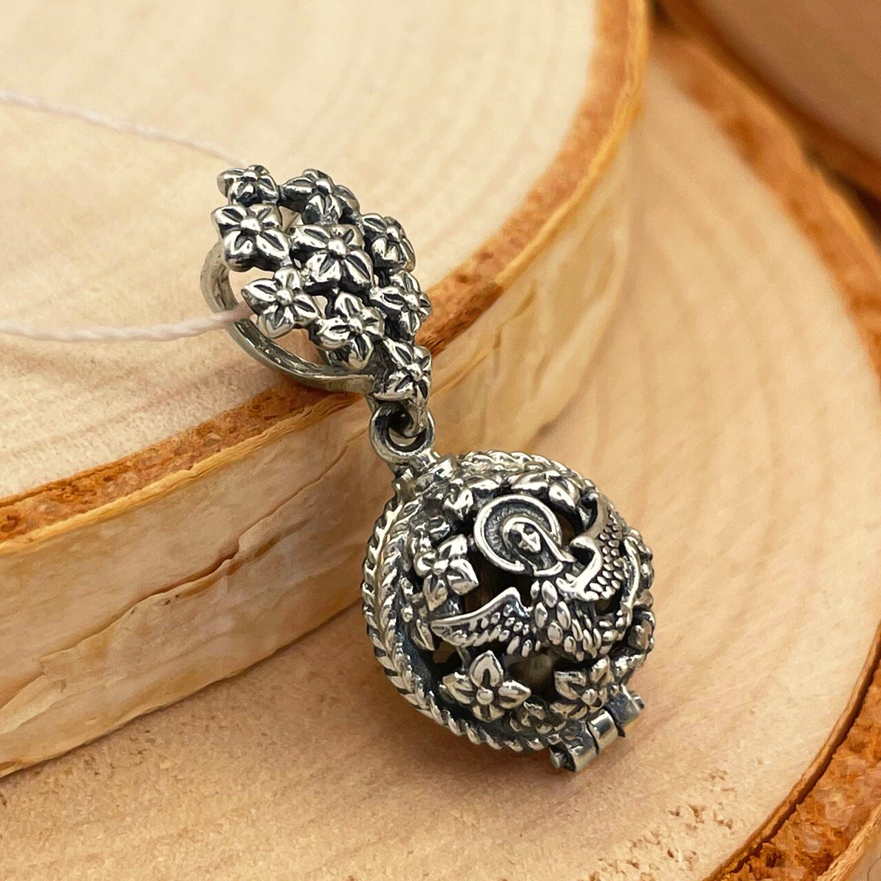 Подвеска, серебро, 925 проба, чернение, оксидирование