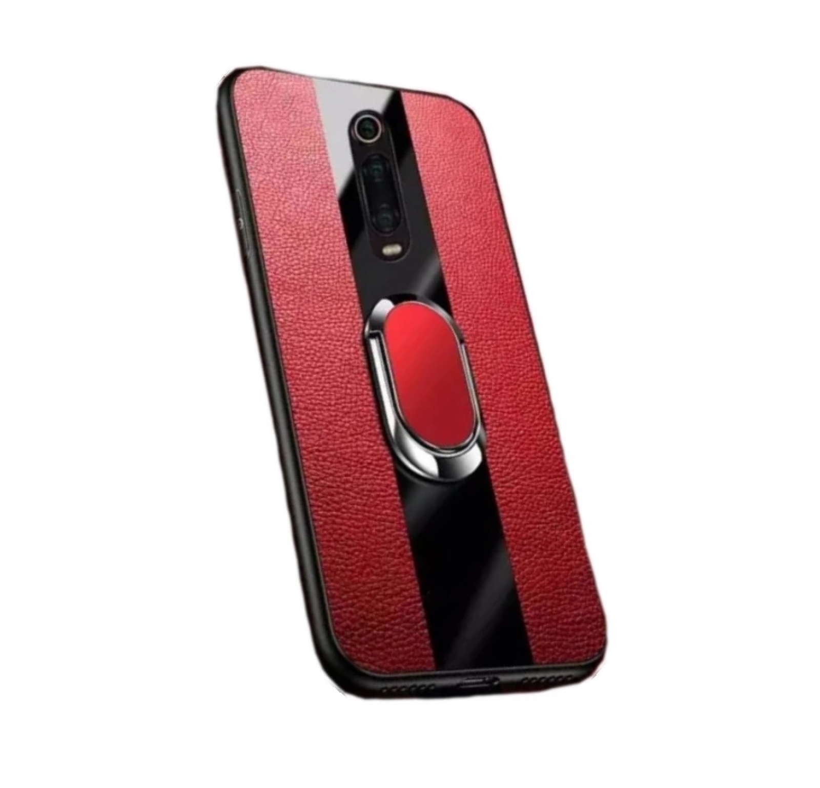 Чехол накладка MyPads для OnePlus 8 Pro из силикона с кожаной текстурой и стеклянной вставкой красный