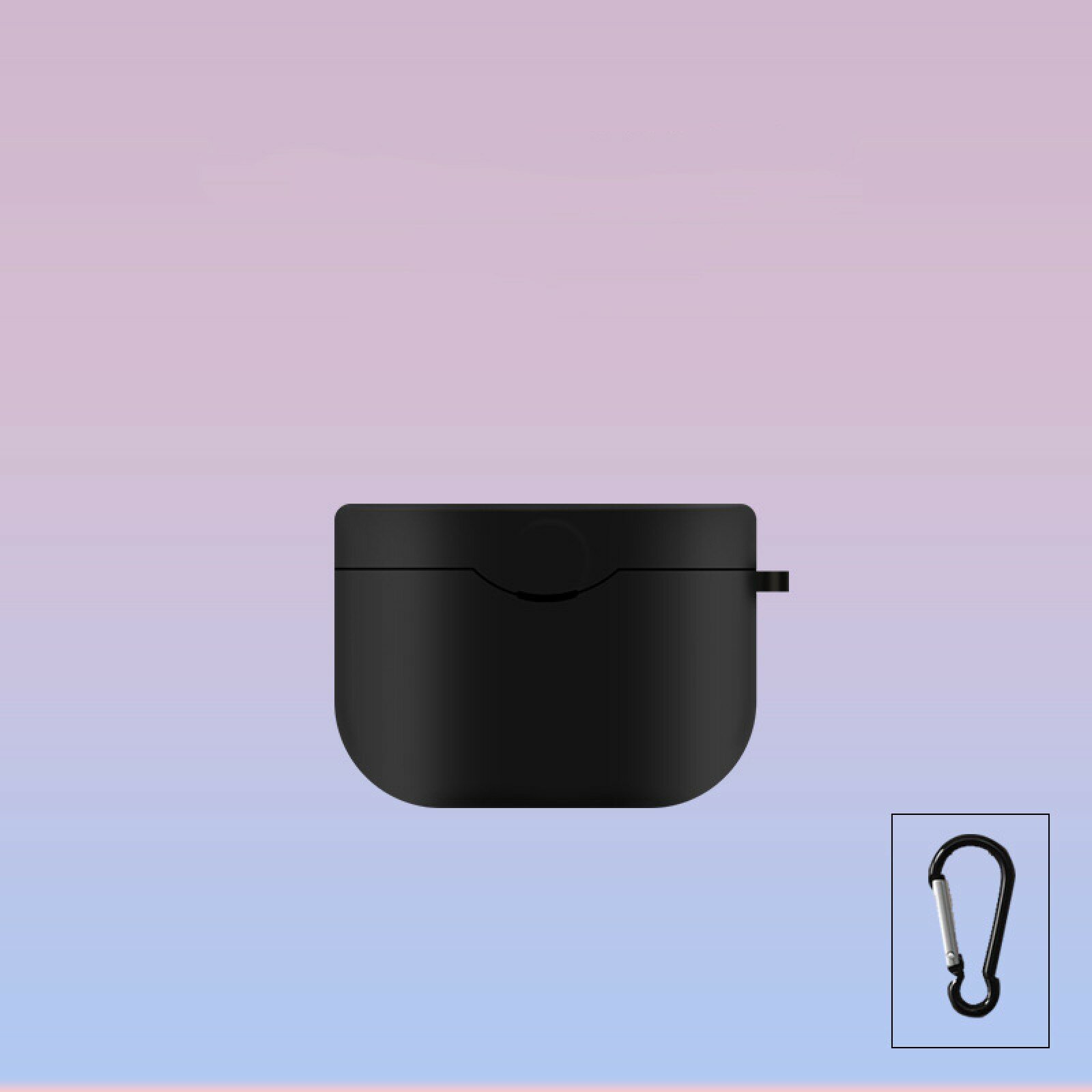 Силиконовый защитный чехол MyPads для беспроводных наушников Sony WF-1000XM3 черный с карабином