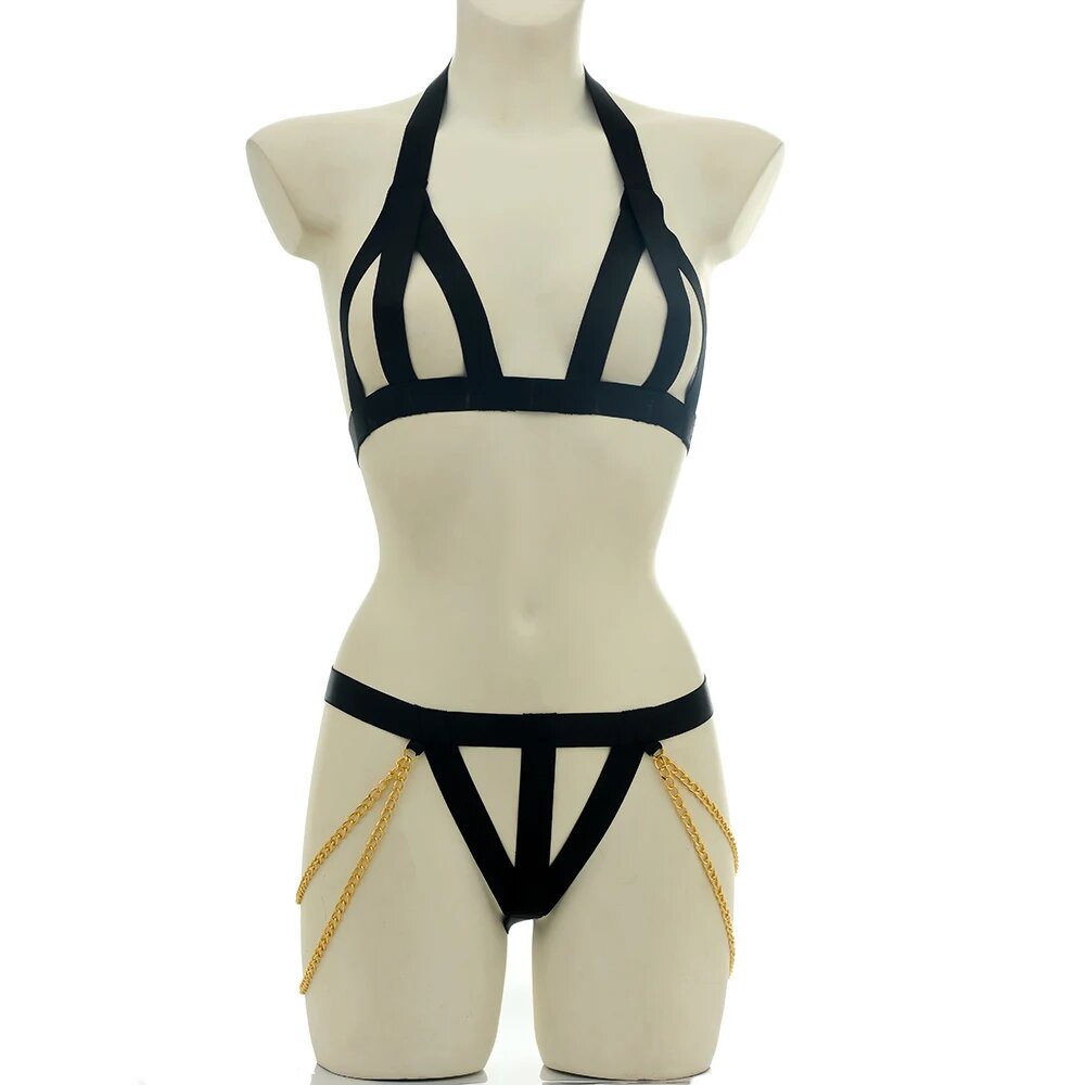 Черный портупея из спандекса JLX.HARNESS, цвет O0904-L0108