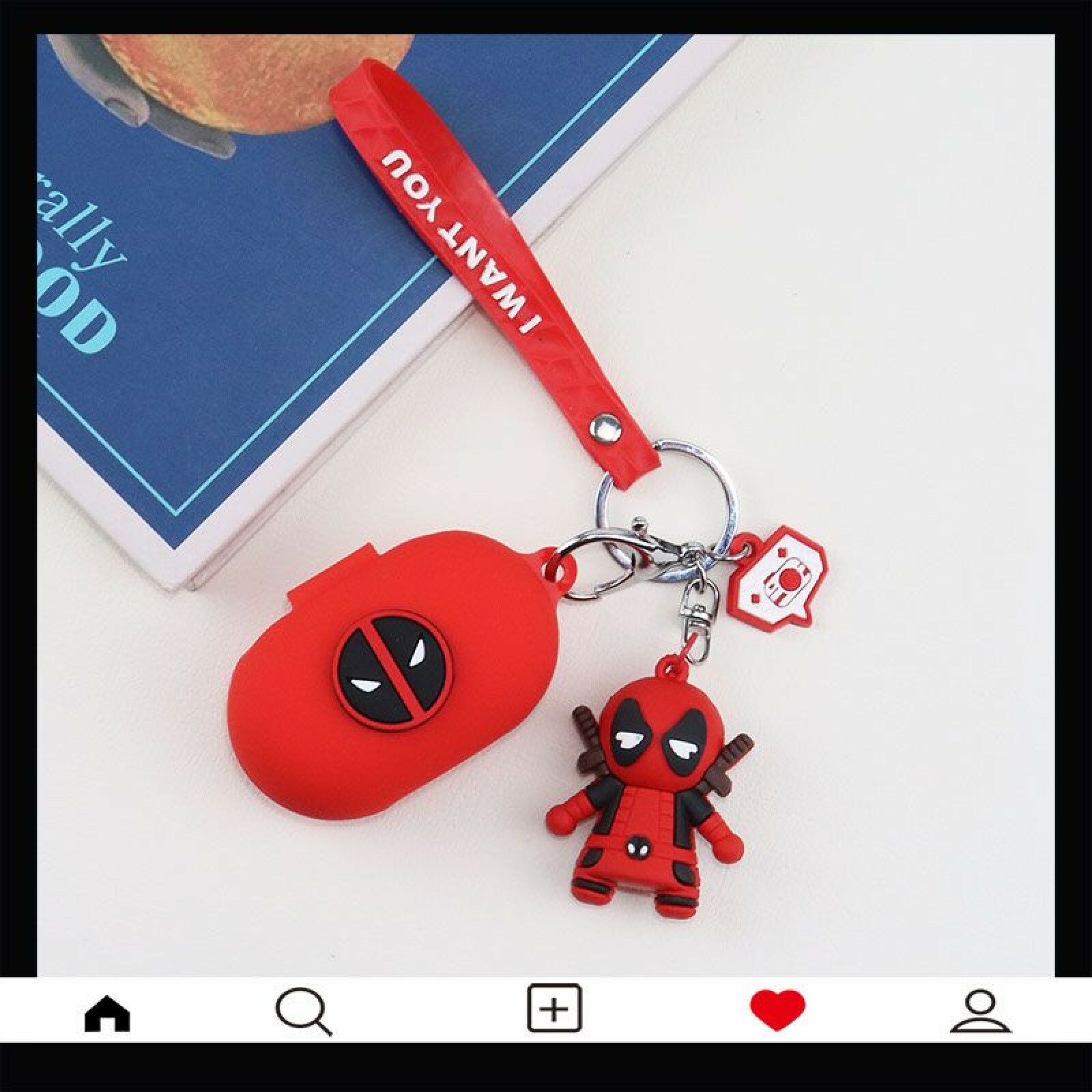 Чехол MyPads для наушников Sony WF-C500 красный с дизайном Deadpool надежная защита