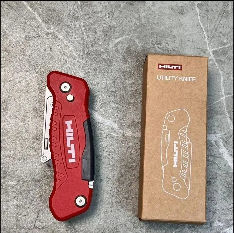 Нож канцелярский HILTI Utility Knife для резки обоев, сменные лезвия, красный
