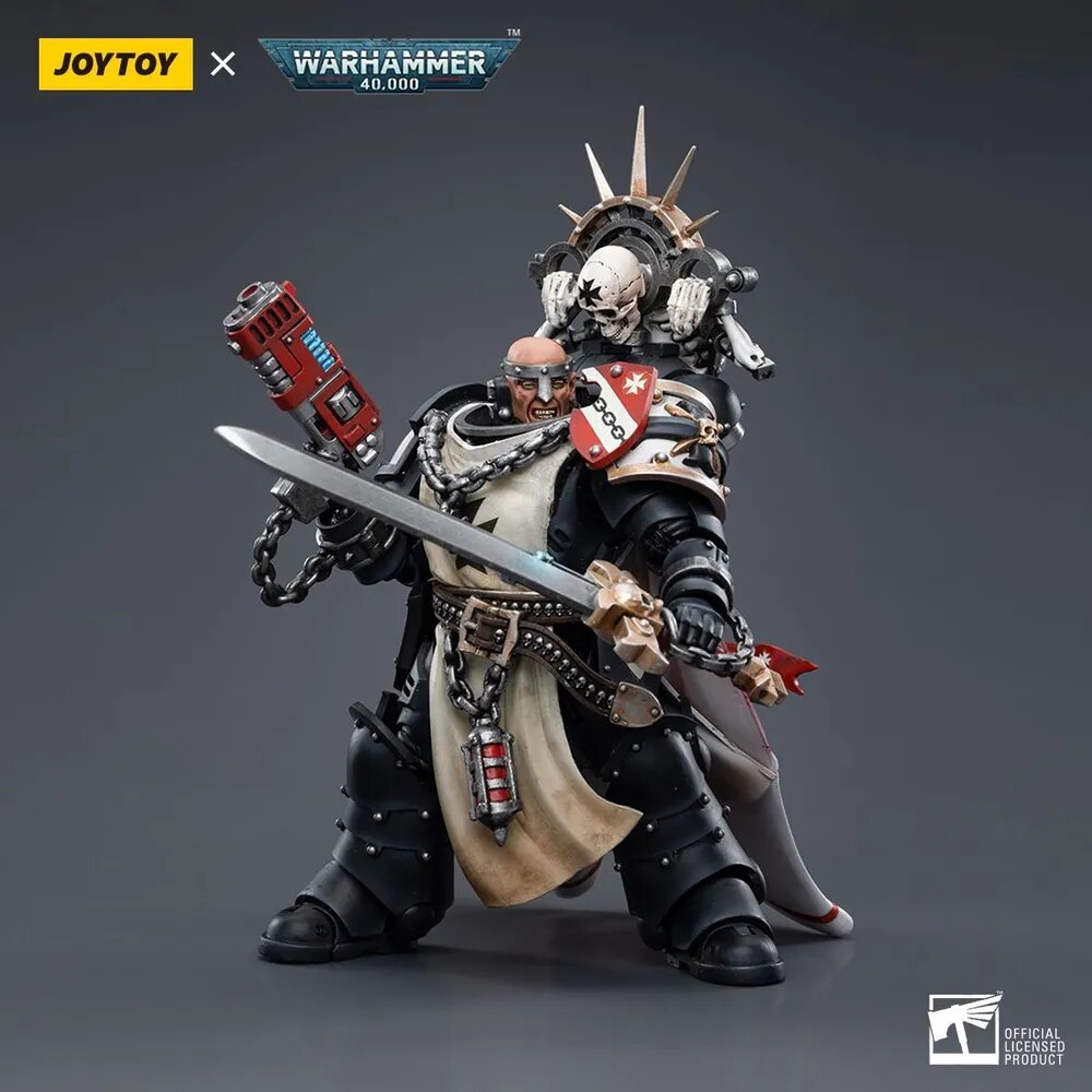 Набор солдатиков JoyToy Action Figure Warhammer 40K Black Templars Marshal Baldeckrath Фигурка 1/18 ABS пластик — фото 1