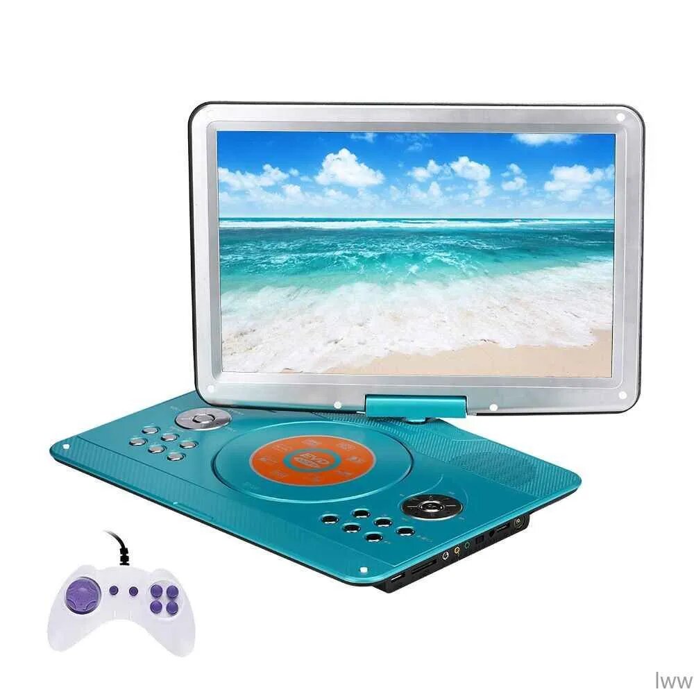 Портативный CD-плеер DVD с экраном, встроенный аккумулятор и пультом ДУ