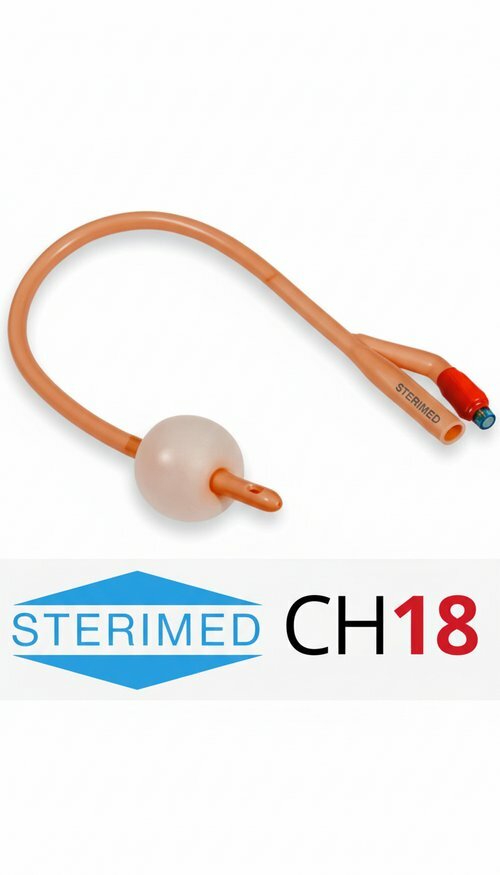 Катетер фолея Sterimed, 2-х ходовой, размер СН 18, длина 40 см (красный )