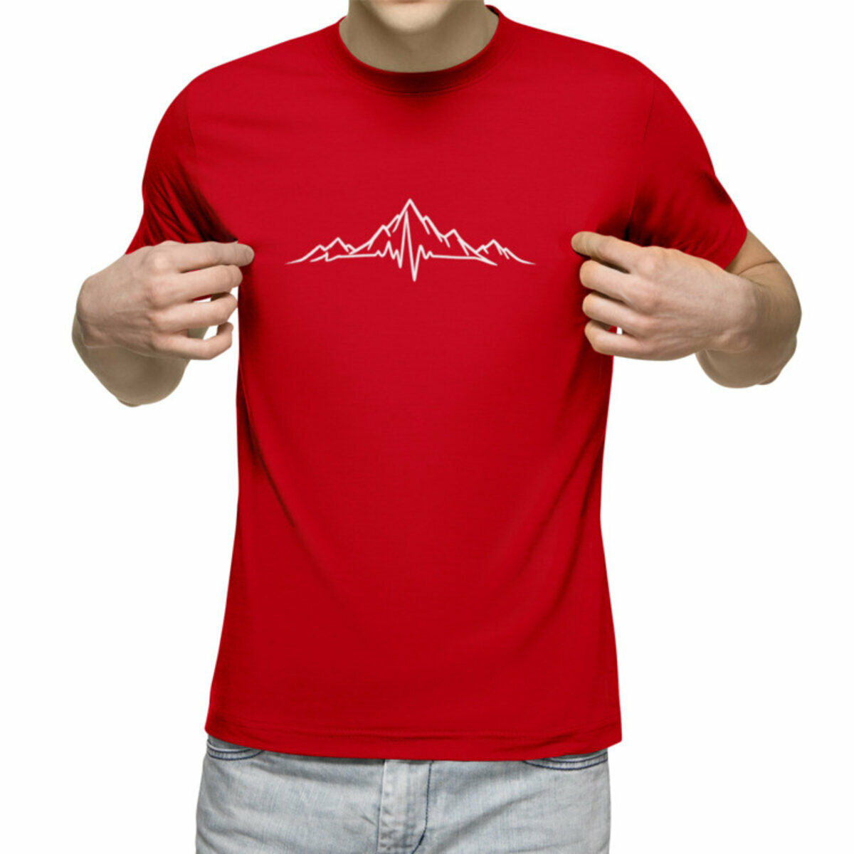 Мужская футболка «Пульс гор» (красный, L)