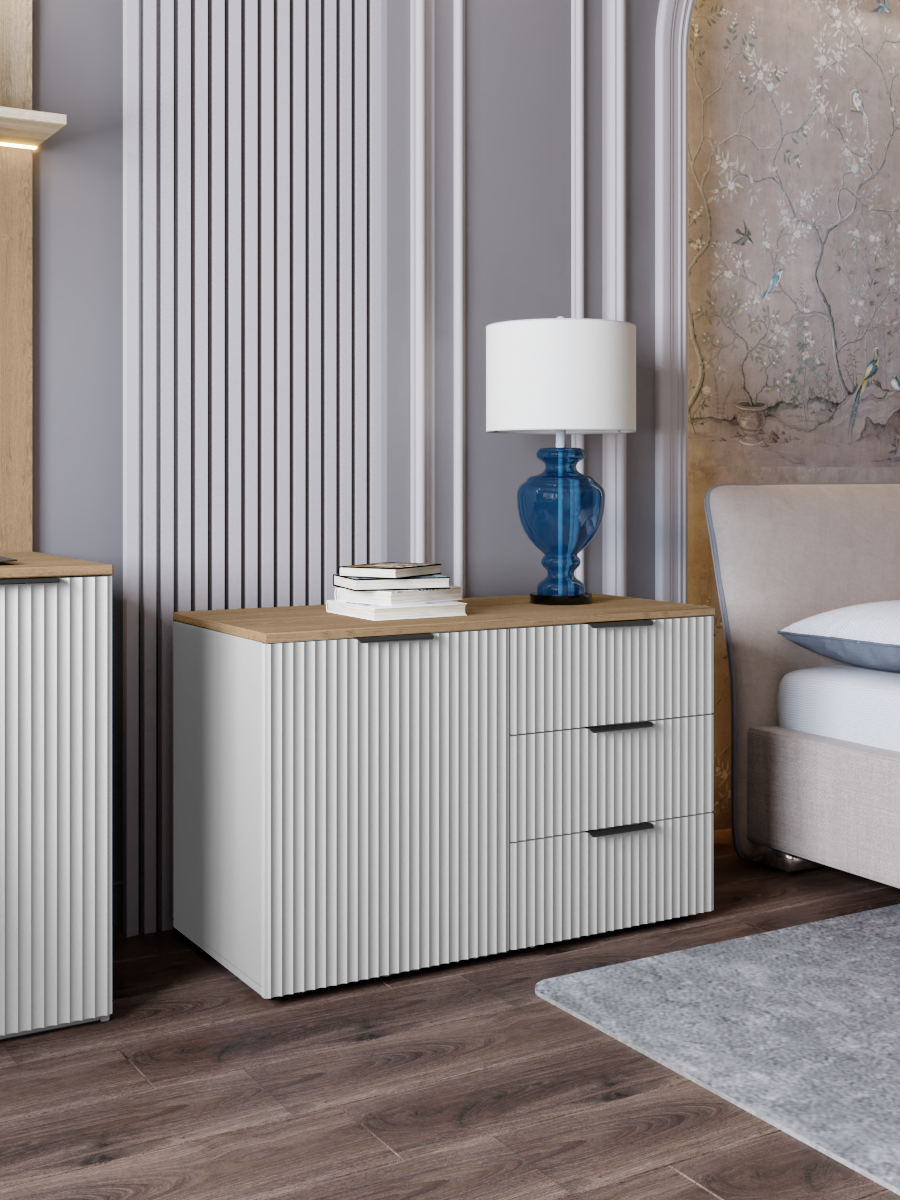 Комод с ящиками и полками для одежды Салерно 10 белый 99 х 46 x 64 см