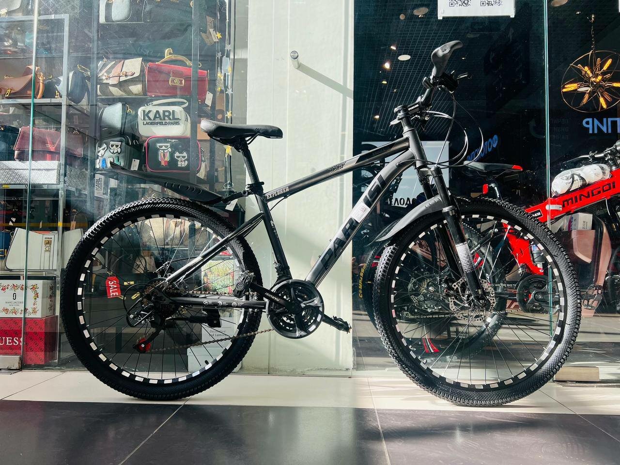 Велосипед горный скоростной Paruisi 24s 26 дюймов / взрослый, мужской и женский для прогулки / скоростной, спортивный велик черный серый