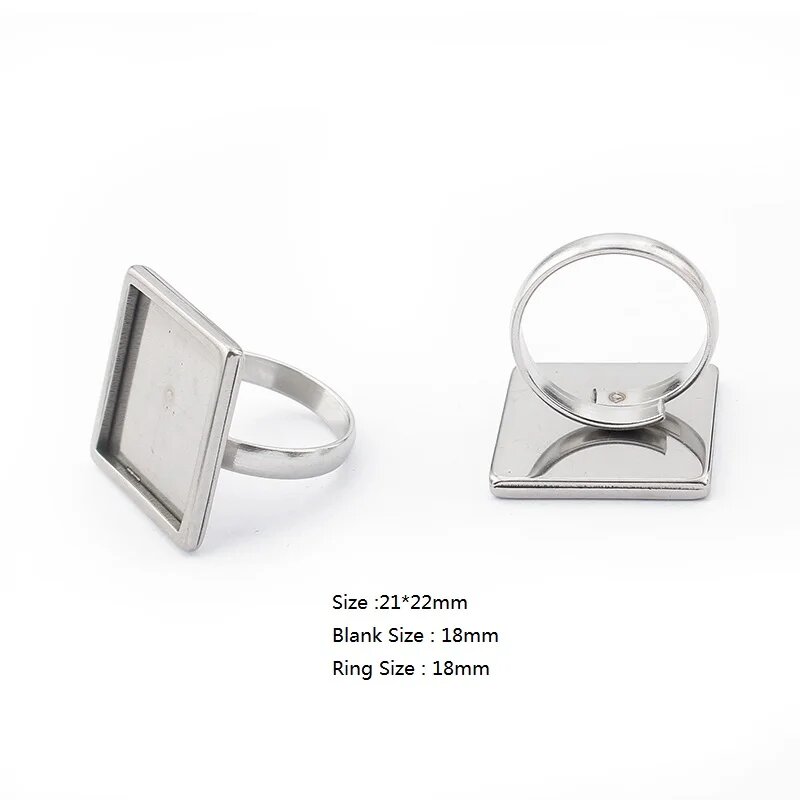 Регулируемые стеклянные кольца SunMoon Серебряный, style 21 2pieces