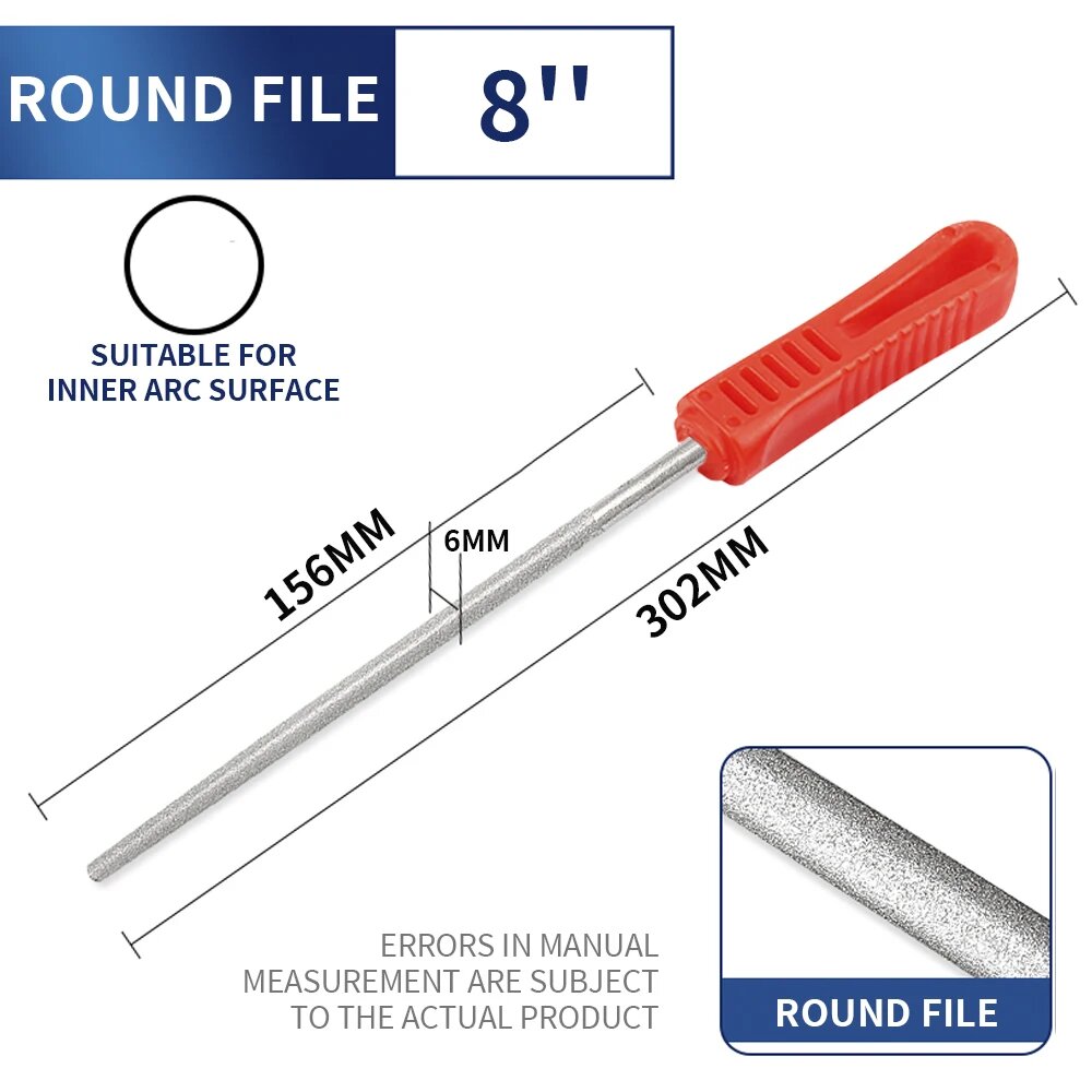 8" Round File, 302mm, 6mm, для металлообработки