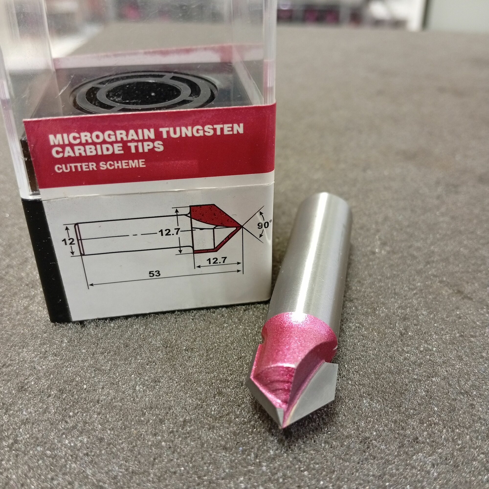 Фреза V-образная пазовая с углом 90 Z 2 D 12.7x12.7x53 S 12 PROCUT 200222P