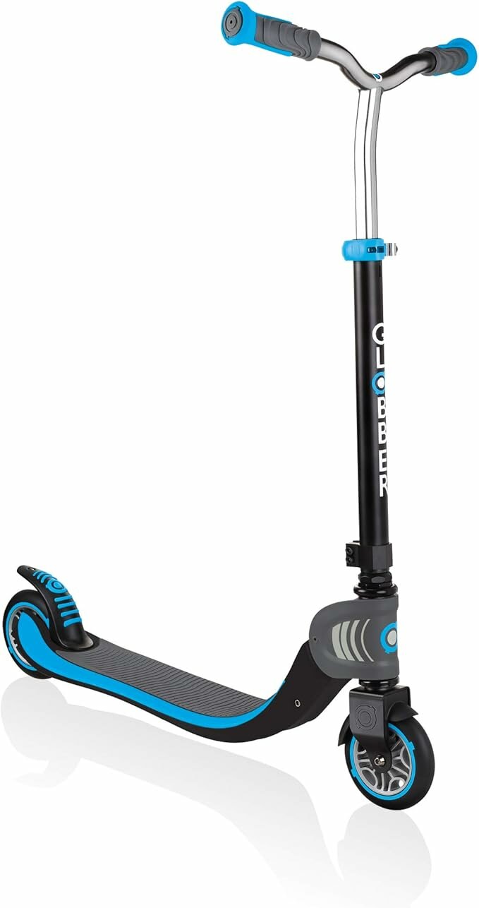 Детский самокат Globber - Flow 125, складной, двухколесный, чёрно-синий, от 6 лет - 473-101