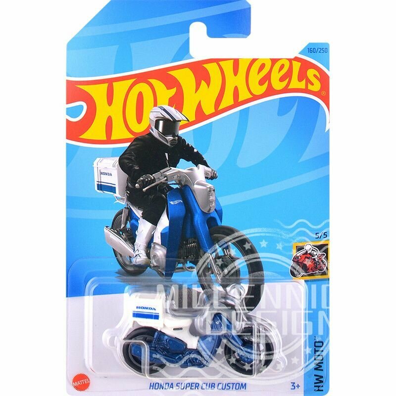 Hot Wheels 1:64 Honda, Литая модель автомобиля и мотоцикла, Игрушечный автомобиль(Хонда мотоцикл синий)
