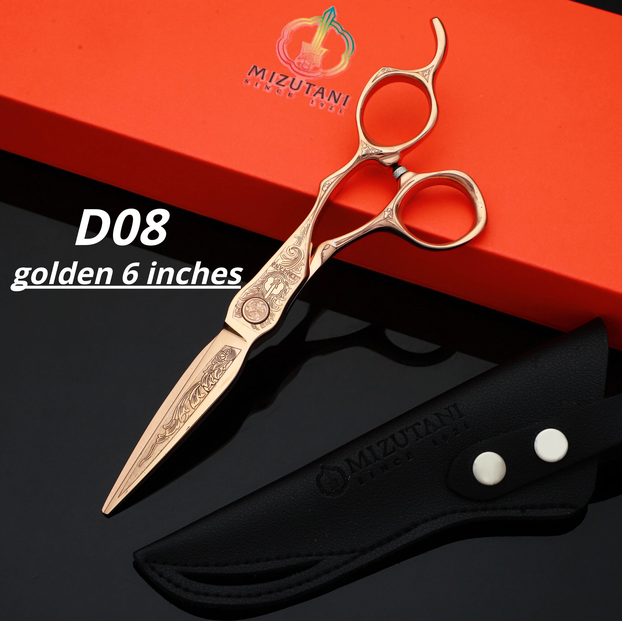 Ножницы парикмахерские Mizutani D08 golden 6 дюймов