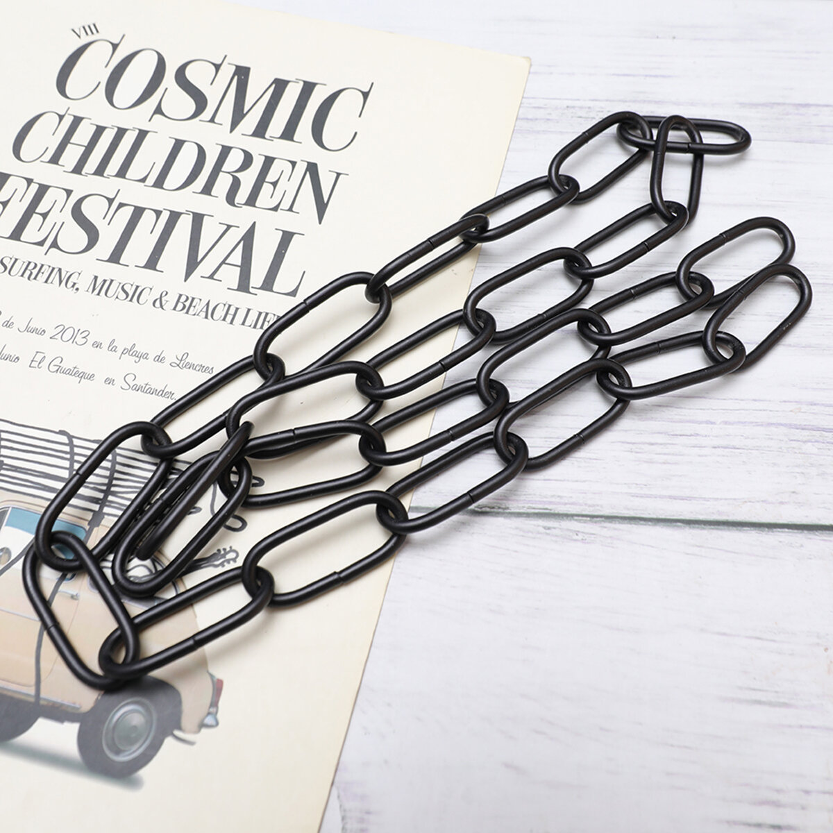 Черная Металлическая Цепь 1М Длиной Для Подвески Светильников Изделие 1Шт