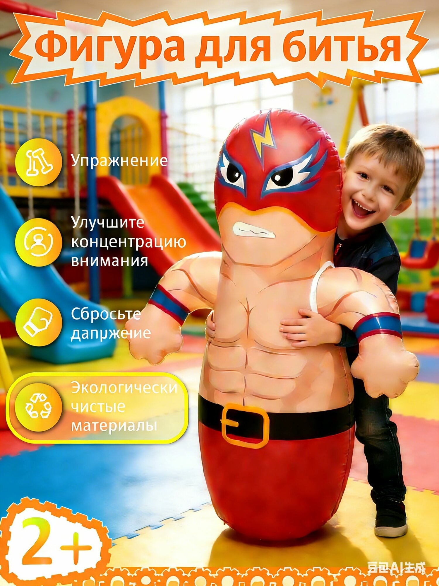 Фигура для битья, 91х72см, для детей 3