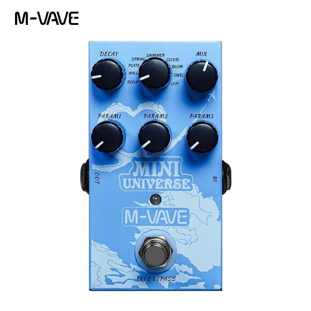 Педаль цифровой реверберации M-vave Mini Universe с 9 эффектами реверберации