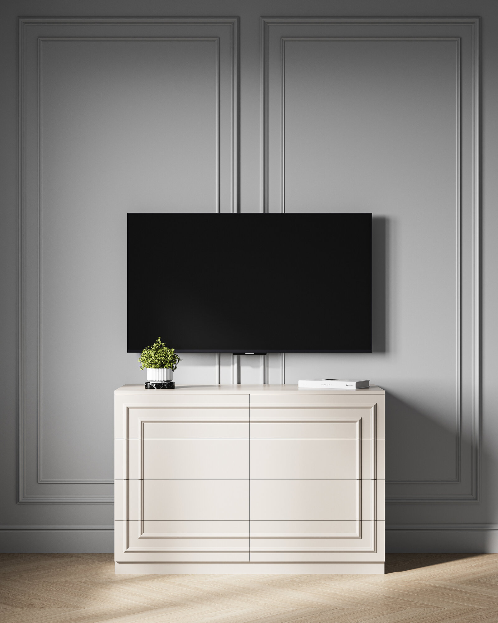 Комод Оливия с ящиками для одежды и хранения вещей, современный стиль, МДФ фасады