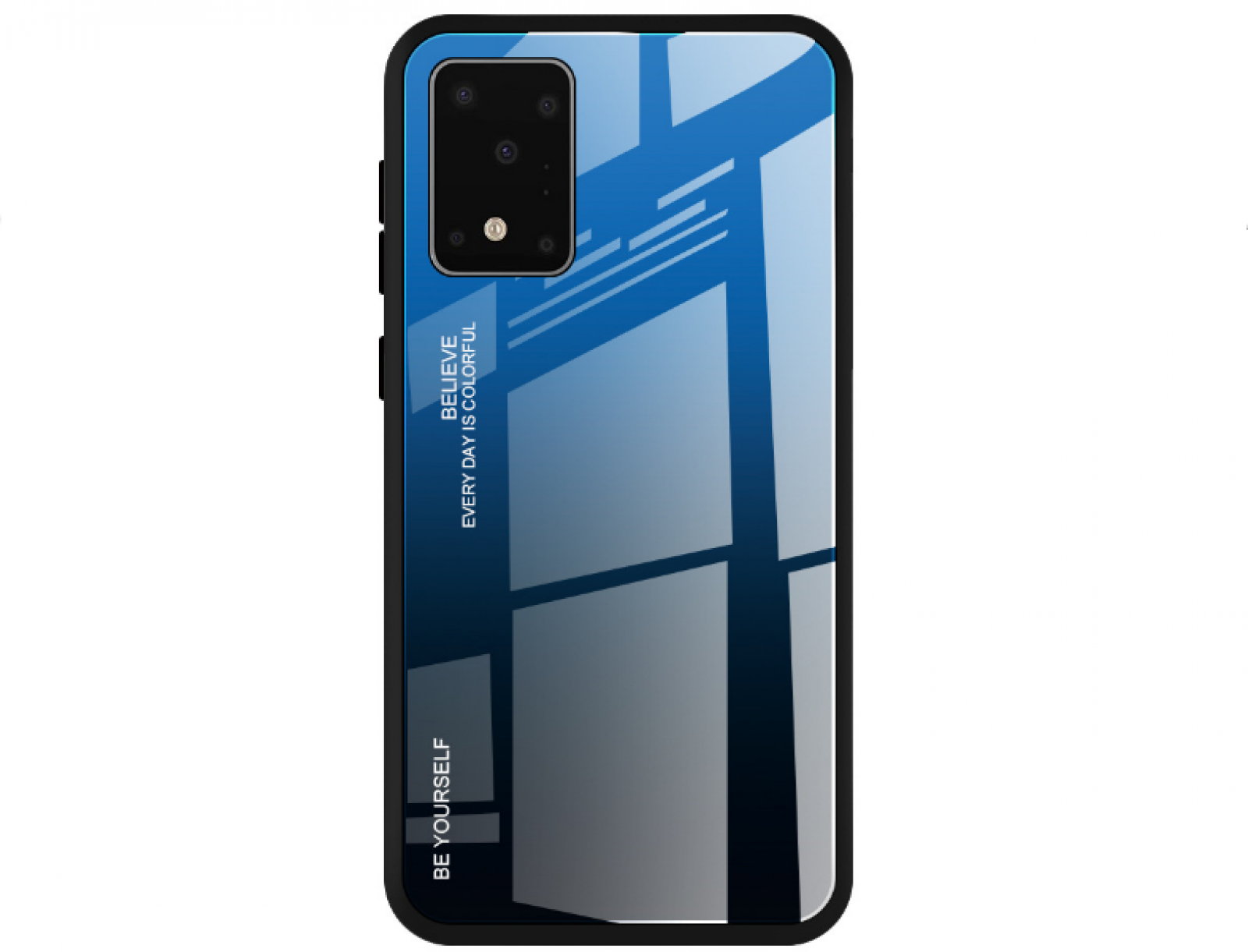 Чехол-бампер MyPads для Samsung Galaxy S20+ Plus стеклянный с градиентным зеркальным покрытием синий