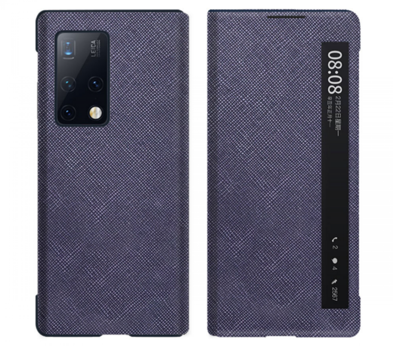 Чехол-кейс MyPads для Huawei Mate X2 с боковым окном, водоотталкивающий, синий