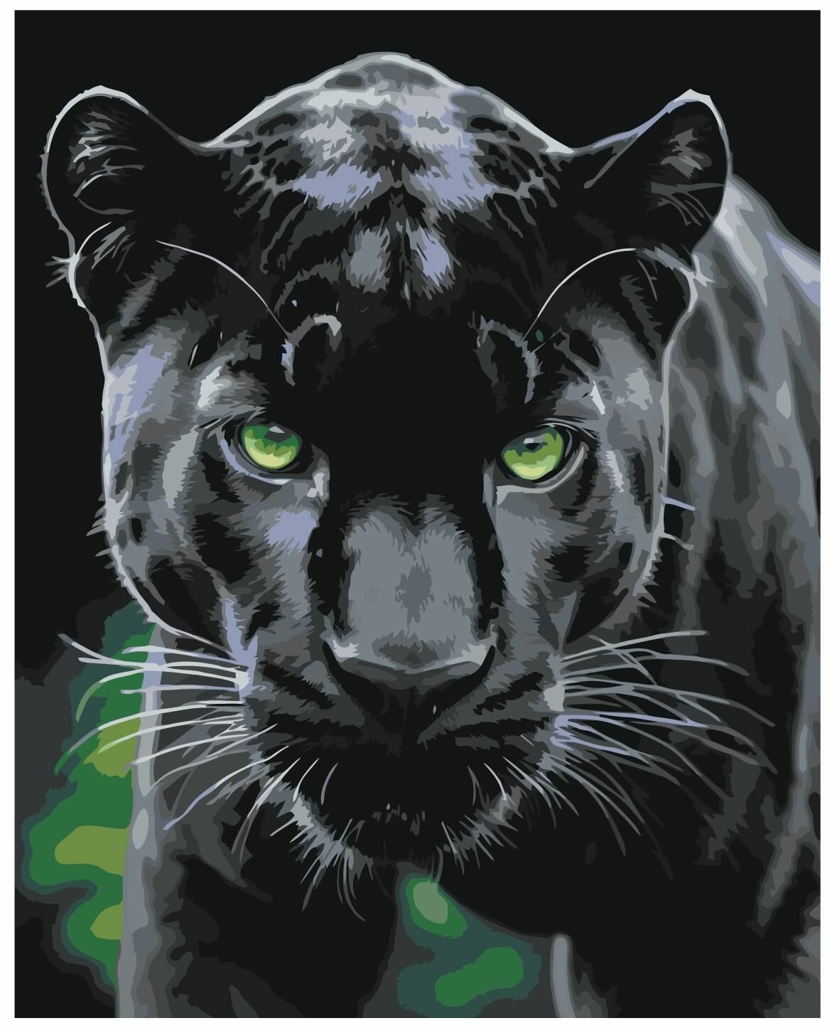 Картина по номерам, 40 x 50, LIO-038, черная пантера