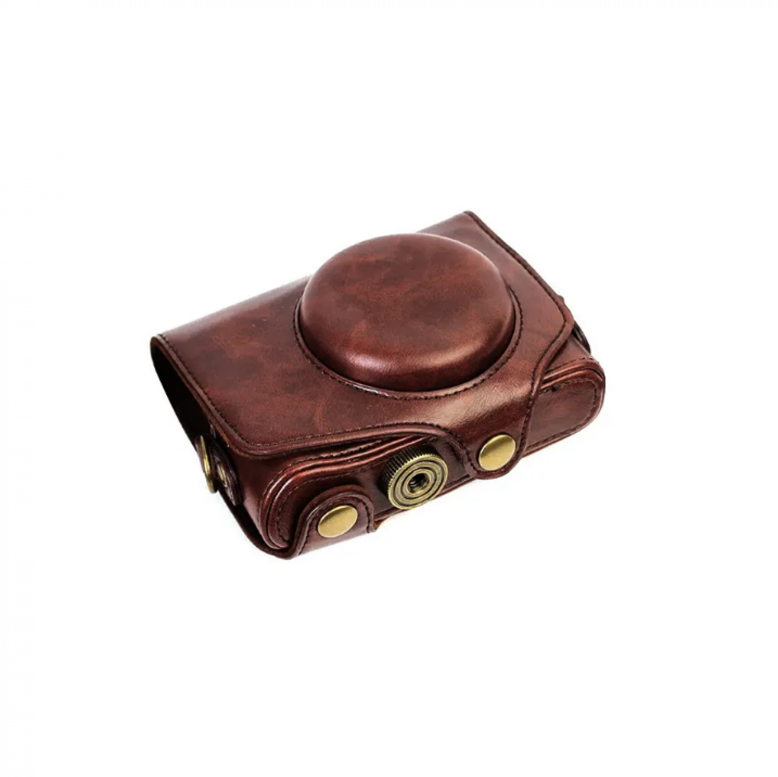 Защитный кожаный чехол MyPads для фотоаппарата Canon PowerShot G15 противоударный темно-коричневый