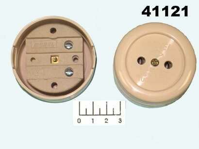 Розетка электрическая накладная без земли Makel кремовая керамика (16012)